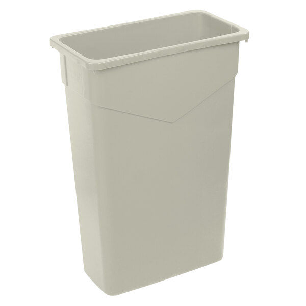 Carlisle 34202306 Trimline 23 Gallon Beige Slim Rectangular Trash Can