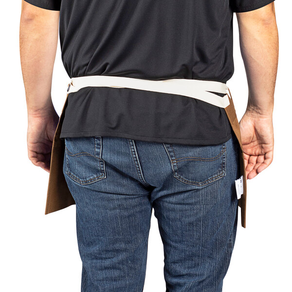 Uncommon Chef 3103 Caramel Customizable 100% Cotton Beltway Waist Apron ...