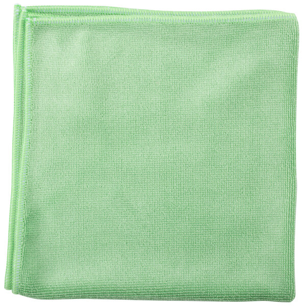 Unger MF400 SmartColor MicroWipe 16" x 15" Green Heavy-Duty Microfiber ...