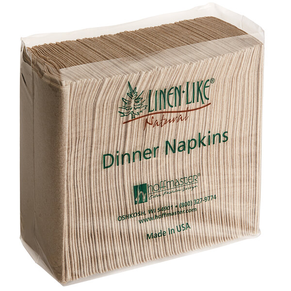 Hoffmaster 066072 15 1/2" x 17" Linen-Like Natural Kraft 1/8 Fold ...