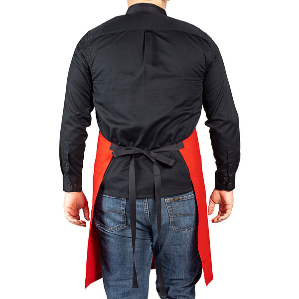 Uncommon Chef 3116 Red Customizable 100% Cotton Canvas Aura Bib Apron ...