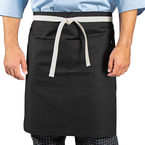 Uncommon Chef 3117 Black Customizable 100% Cotton Canvas Moxie Waist ...