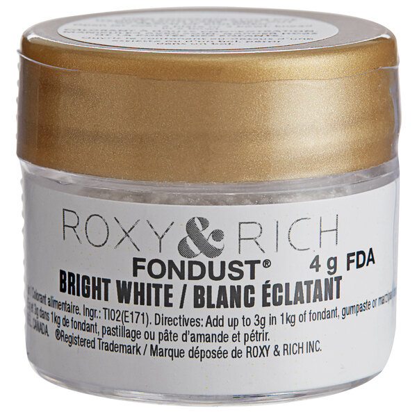 Roxy & Rich 4 Gram Bright White Fondust Hybrid Food Color
