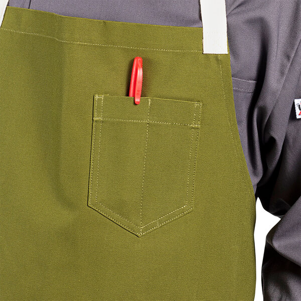 Uncommon Chef 3115 Moss Green Customizable 100% Cotton Canvas Vibe Bib ...