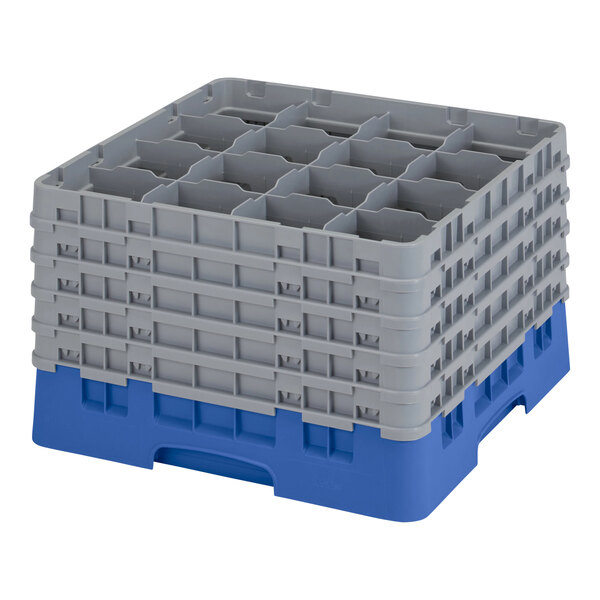 Cambro 16S1058168 Camrack 11" High Customizable Blue 16 Compartment ...