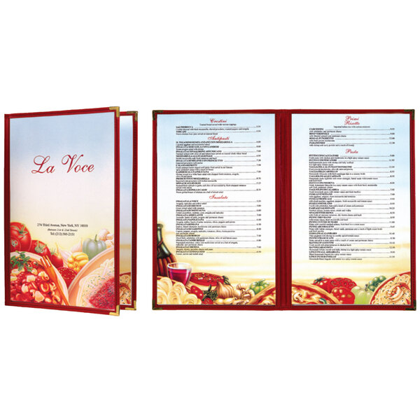 Choice 8 1/2" x 14" Menu Paper - Italian Themed Pasta Design Cover ...