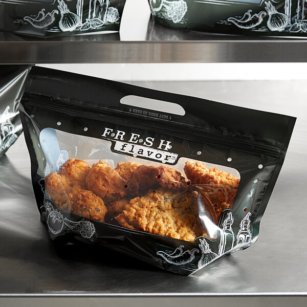8 Piece Medium "Fresh Flavor" Fried Chicken / Hot Food Bag - 250/Case