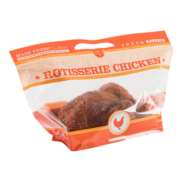 Large "Fresh Flavor" Rotisserie Chicken / Hot Food Bag - 250/Case