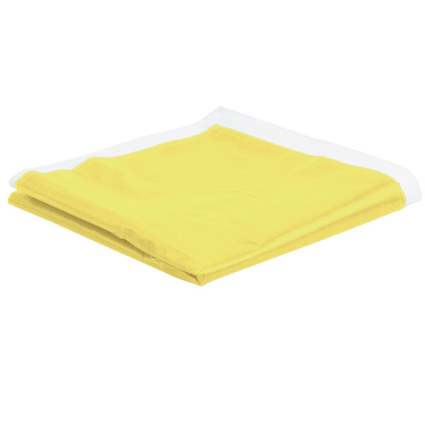 Intedge 52" x 72" Yellow Solid Vinyl Table Cover with Flannel Back