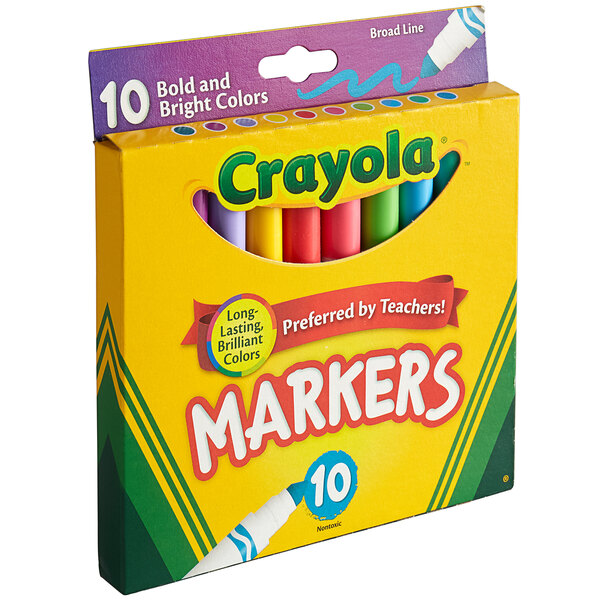 Crayola 587725 10-Count Bold and Bright Assorted Color Markers