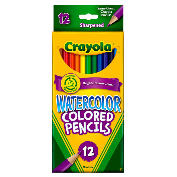 Crayola 684302 12-Count Assorted Watercolor Pencil Box