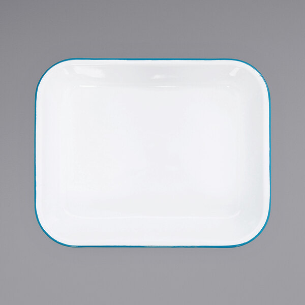 Crow Canyon Home V34TUR Vintage 3 Qt. White Enamelware Roasting Pan ...