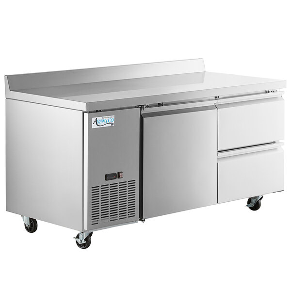 Avantco 67" Stainless Steel Extra Deep Worktop Refrigerator with 3 1/2 ...