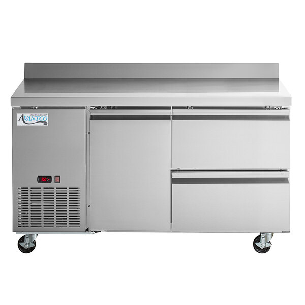 Avantco 60" Stainless Steel Extra Deep Worktop Refrigerator with 3 1/2 ...