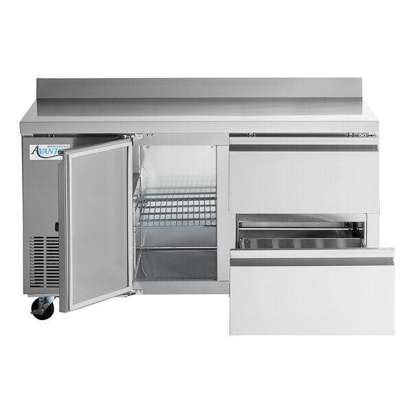 Avantco 60" Stainless Steel Extra Deep Worktop Refrigerator with 3 1/2 ...