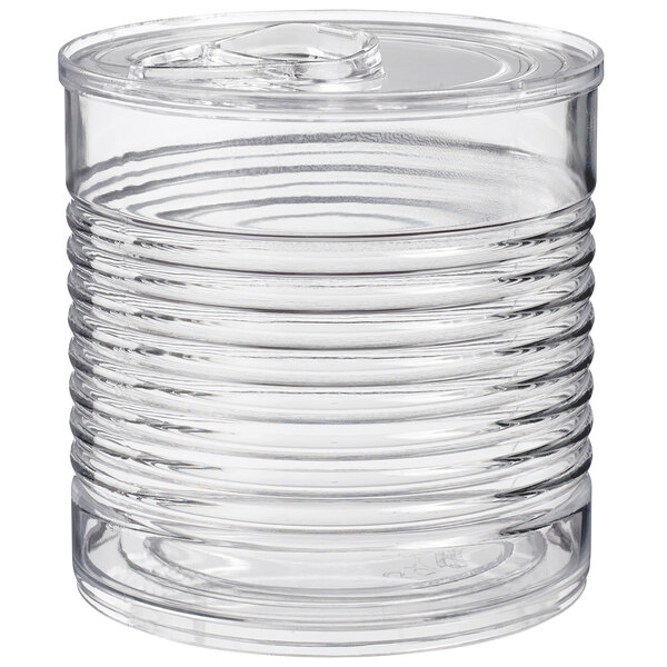 Solia PS34520 7.4 oz. Clear Plastic Tin Can with Lid - 100/Case