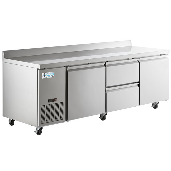 Avantco 93" Stainless Steel Extra Deep Worktop Refrigerator with 3 1/2 ...
