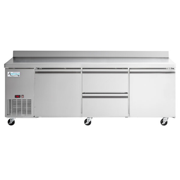Avantco 93" Stainless Steel Extra Deep Worktop Refrigerator with 3 1/2 ...