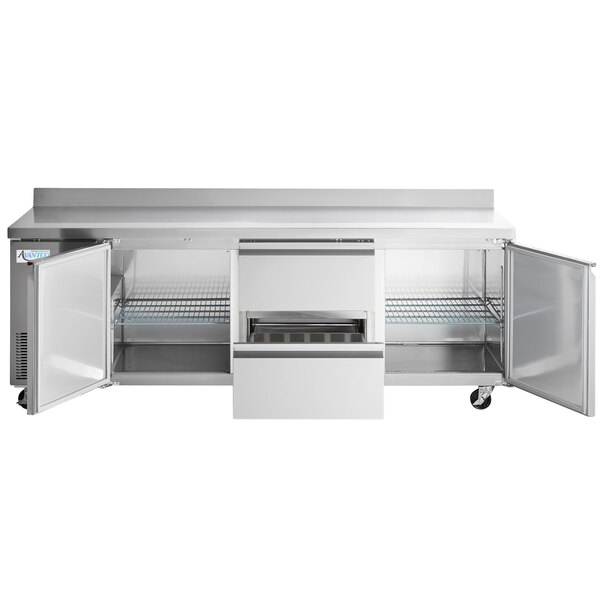 Avantco 93" Stainless Steel Extra Deep Worktop Refrigerator with 3 1/2 ...
