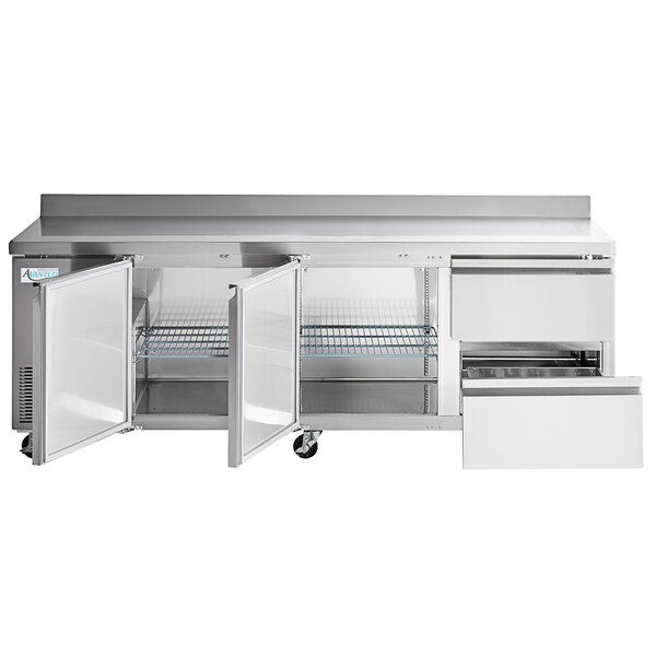 Avantco 93" Stainless Steel Extra Deep Worktop Refrigerator with 3 1/2 ...