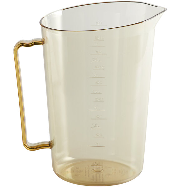 Cambro 400MCH150 4 Qt. High Heat Amber Plastic Measuring Cup
