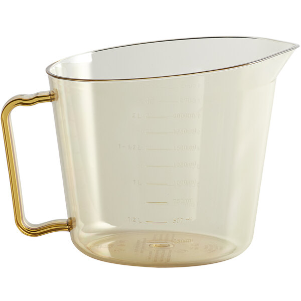 Cambro 200MCH150 2 Qt. High Heat Amber Plastic Measuring Cup