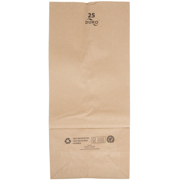 Duro 25 lb. Tall Brown Paper Bag - 500/Bundle