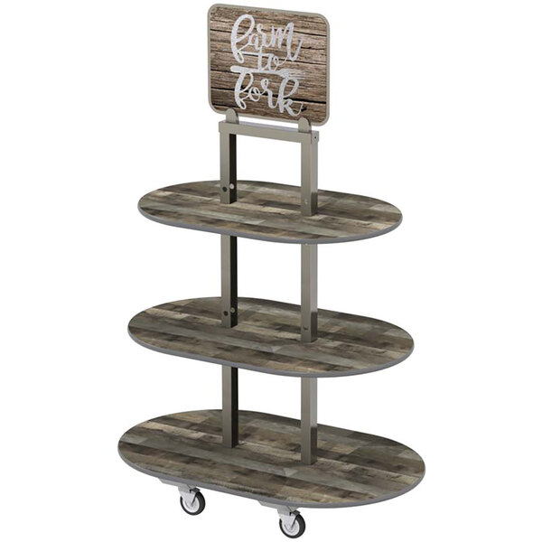 Lakeside 155044 Isle 'N Go Wood Merchandising Cart