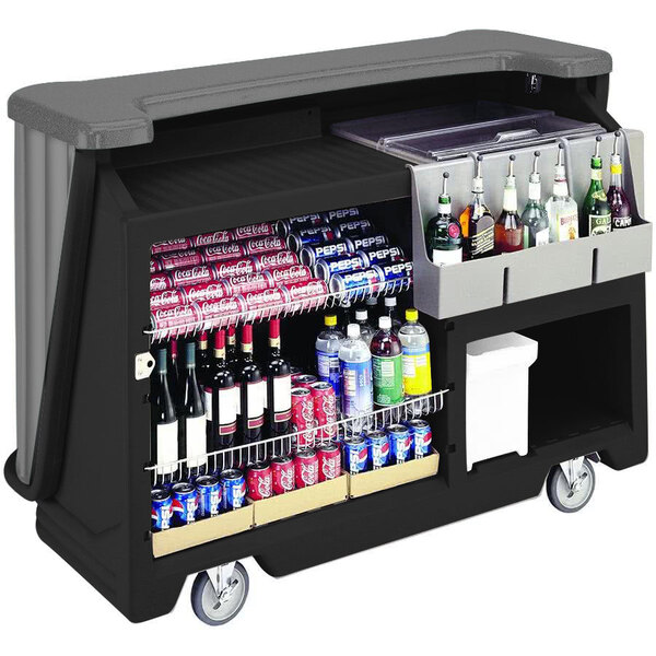 Cambro BAR650CP420 Granite Gray and Black Cambar® 67" Portable Bar with ...