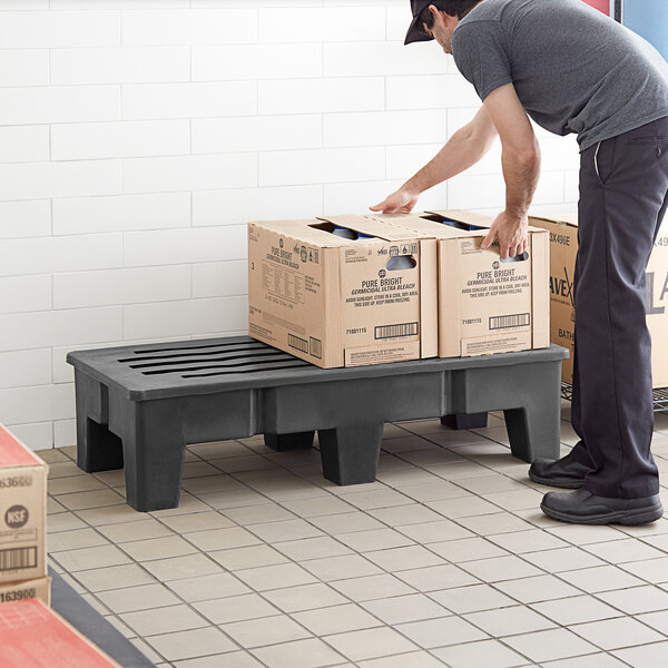Regency 48" x 22" x 12" Black Plastic Heavy-Duty Dunnage Rack with ...