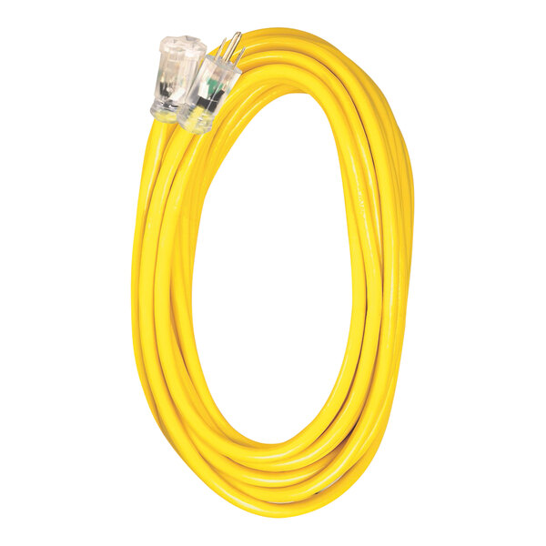 Voltec 05-00350 50' Yellow 10/3 3-Conductor SJTW Extension Cord - 300V