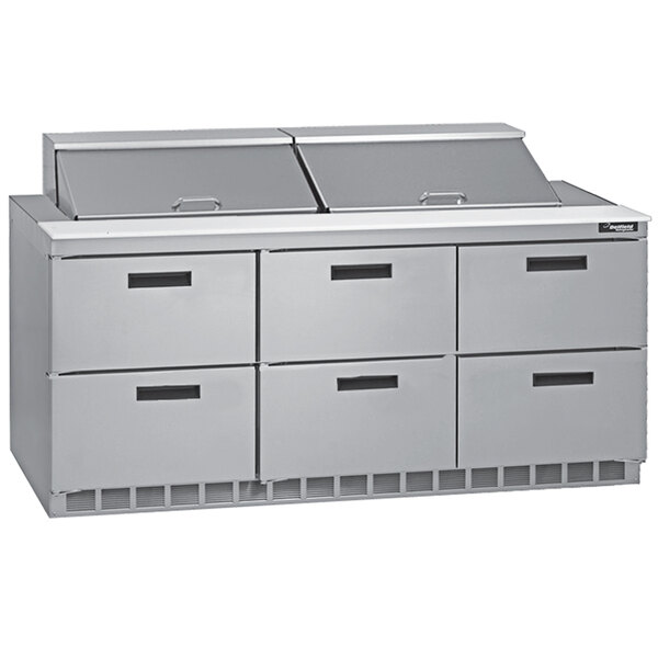 Delfield D4472NP-24M 72" 6 Drawer Mega Top Front Breathing Refrigerated ...