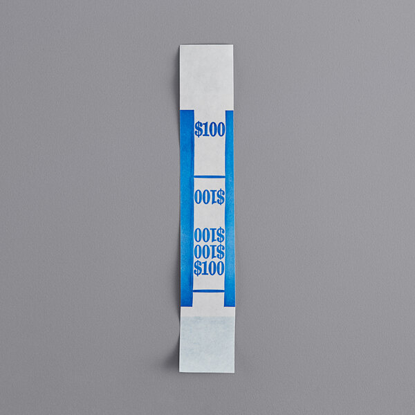 Blue Self-Adhesive Currency Strap - $100 - 1000/Case