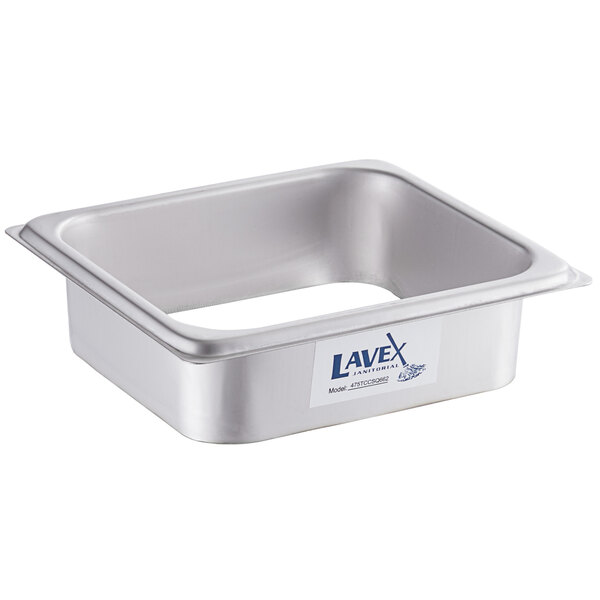 Lavex 6 7/8" x 6 1/4" x 2" Rectangular Stainless Steel In-Counter Trash ...