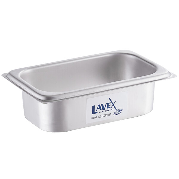 Lavex 6 7/8" x 4 1/4" x 2" Rectangular Stainless Steel In-Counter Trash ...