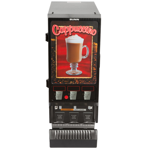 Bunn 29250.0000 FMD-3 DBC BLK Hot Beverage Dispenser with 3 Hoppers - 120V