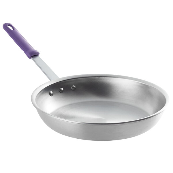 Vollrath 401280 Wear-Ever 12" Aluminum Fry Pan with Purple Allergen ...