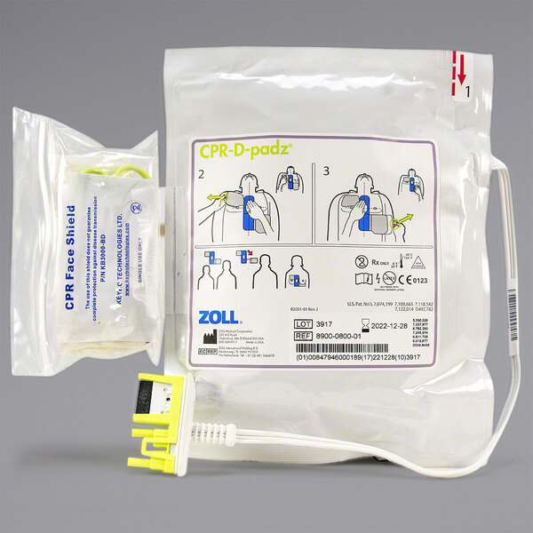 Zoll 8900-0800-01 Adult CPR-D-Padz 1-Piece Electrode Pad Set for AED ...