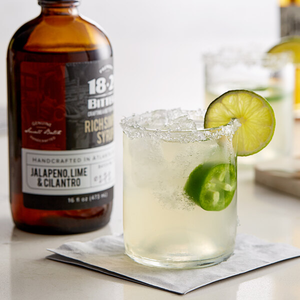 18.21 Bitters 16 fl. oz. Jalapeno, Lime, & Cilantro Concentrated Syrup