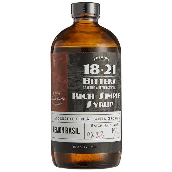 18.21 Bitters 16 fl. oz. Lemon Basil Concentrated Syrup