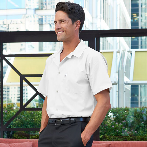 Uncommon Chef 0920 White Customizable Classic Short Sleeve Cook Shirt - M