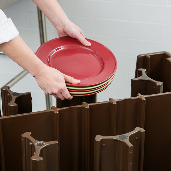 Cambro ADCS131 S Series Adjustable Dark Brown Dish Caddy with Vinyl ...