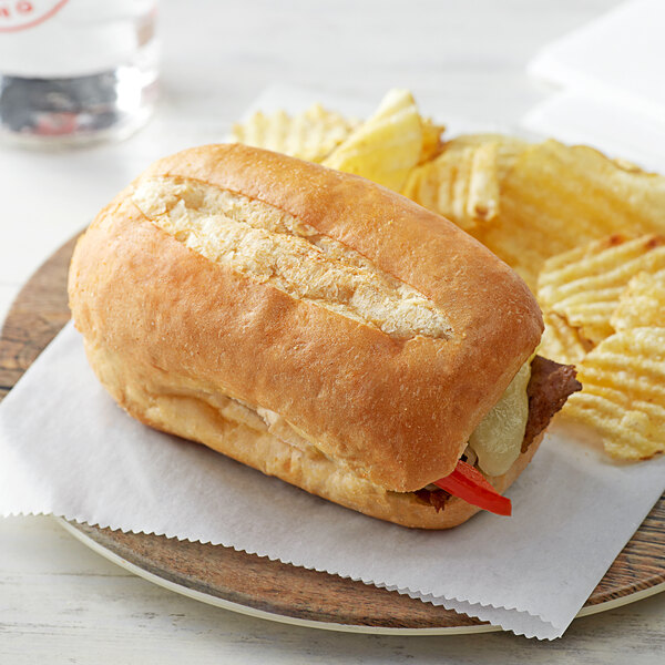 Amoroso's 8-Pack Philadelphia Hearth-Baked Sliced 5" Club Roll - 10/Case