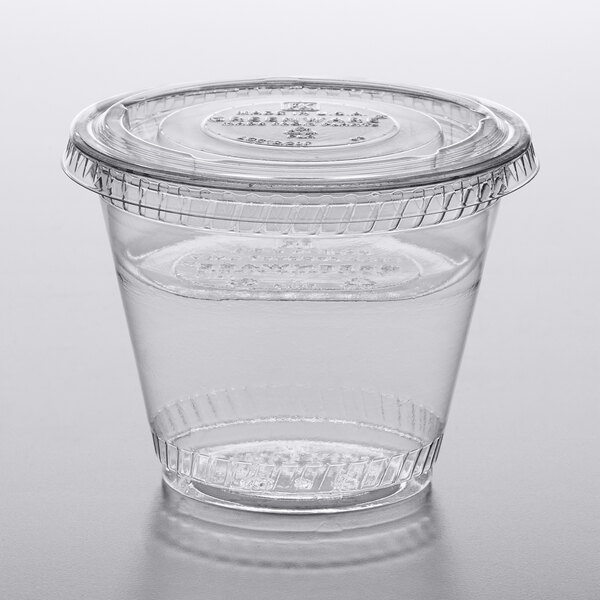 Fabri-Kal Greenware 9 oz. Compostable Clear Plastic Parfait Cup with 4 ...