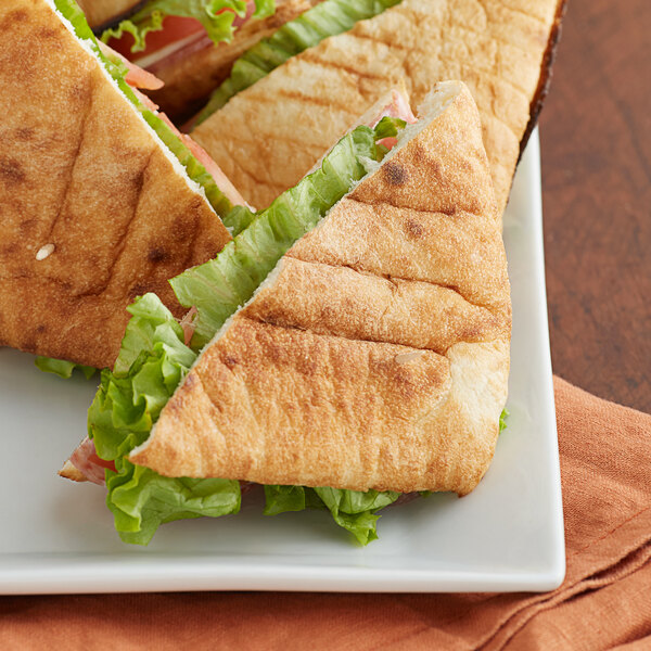 Father Sam's Bakery 3 1/2" x 3 1/2" Square White Pita Sandwich Bread ...