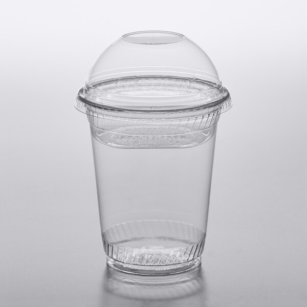 Fabri-Kal Greenware 12 oz. Compostable Clear Plastic Parfait Cup with 4 ...