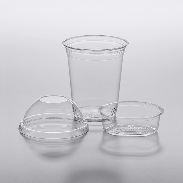 Fabri-Kal Greenware 12 oz. Compostable Clear Plastic Parfait Cup with 4 ...