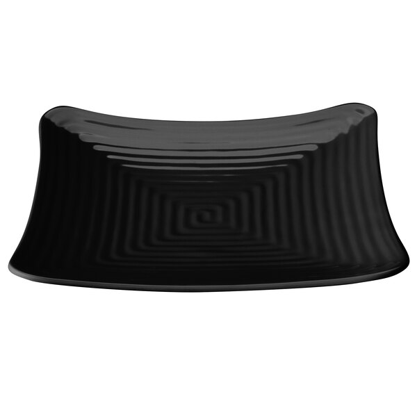 GET ML-63-BK Milano 10 1/4" Black Melamine Square Plate - 12/Pack