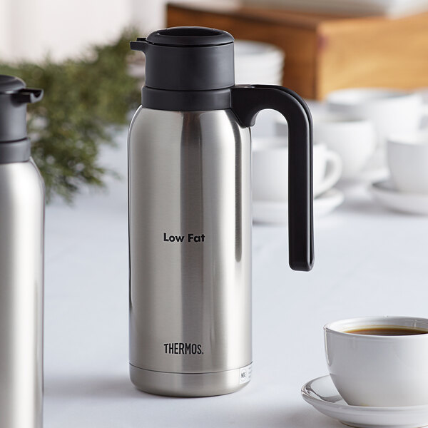 Thermos FN365 32 oz. "Low Fat" Stainless Steel Vacuum Insulated Carafe ...