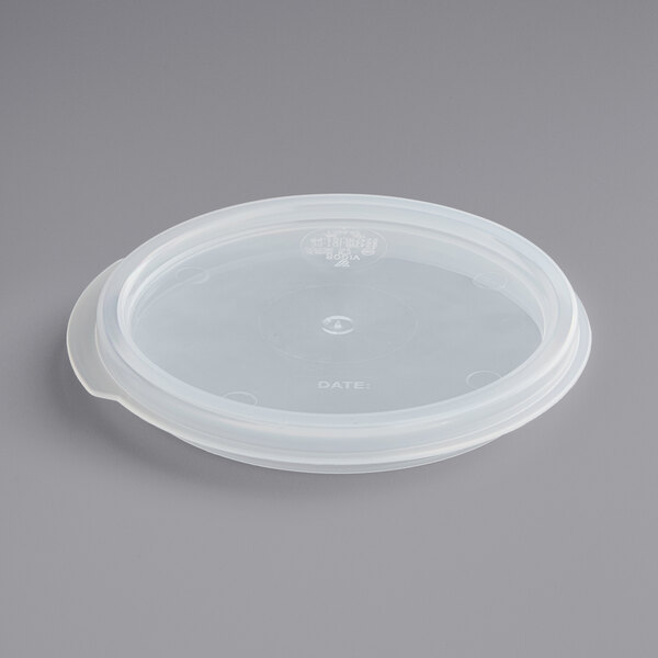 Vigor 1 Qt. Translucent Round Polypropylene Food Storage Container Lid